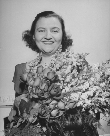 Soprano Marie Strassburger Holding Flowers After Editorial Stock Photo ...