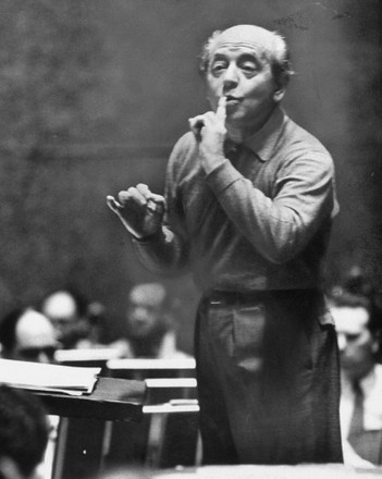 Conductor Eugene Ormandy Rehearsing Symphony Editorial Stock Photo ...
