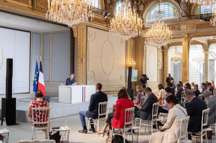 Emmanuel Macron press conference at Elysee Palace, Paris, France - 10 ...