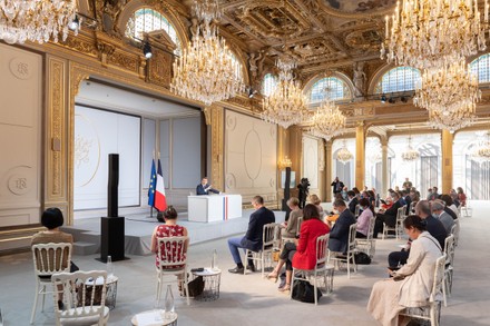 Emmanuel Macron press conference at Elysee Palace, Paris, France - 10 ...