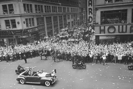 Crowds Cheering Dwight D Eisenhower Rides Editorial Stock Photo - Stock ...