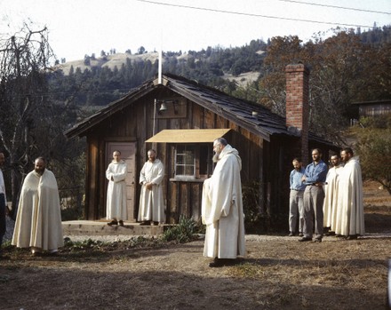 Monks Assemble Outside Building Recently Established Editorial Stock ...