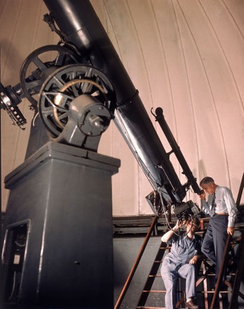 Astronomers Look Through Telescope Washburn Observatory Editorial Stock ...
