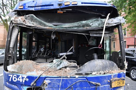 MTA Bus Crash in Brooklyn, New York, USA - 11 Jun 2021 Stock Pictures ...
