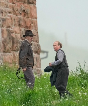 'Indiana Jones' on set filming, Leaderfoot, Melrose, Scottish Borders ...