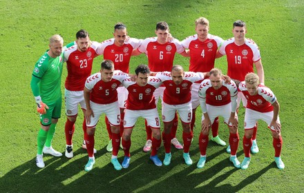Denmarks Starting Eleven Poses Before Uefa Editorial Stock Photo ...