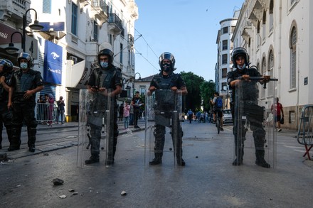 Police Force Seen Blocking Street Near Editorial Stock Photo - Stock ...