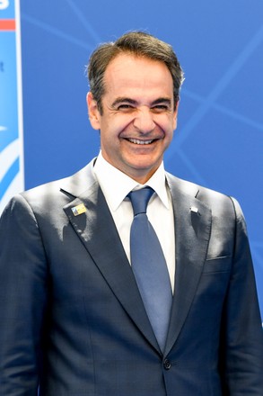 Greece Prime Minister Kyriakos Mitsotakis During Editorial Stock Photo ...