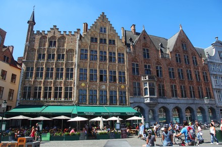 Flemish Style Medieval Buildings Bruges Square Editorial Stock Photo ...