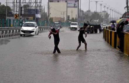 __COUNT__ Heavy Rain Causes Waterlogging In Several Parts Of Lucknow, Gurugram, Haryana, India ...