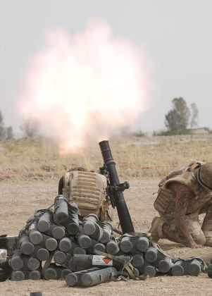 Mortarmen Welsh Guards Fire Mortars Into Editorial Stock Photo - Stock ...