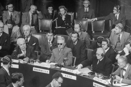 Russian Delegate Andrei Vyshinsky 2r Table Editorial Stock Photo ...