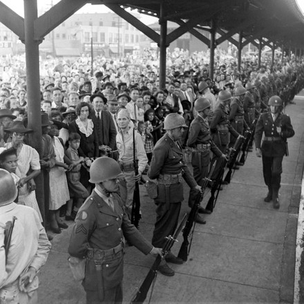 Soldiers Standing Attention Front Crowds Gathered Editorial Stock Photo ...