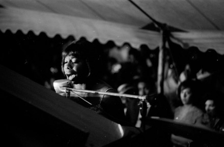 Singer Nina Simone Performing On Microphone Editorial Stock Photo ...