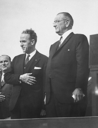 Pres Lyndon Johnson R Frank D Editorial Stock Photo - Stock Image ...