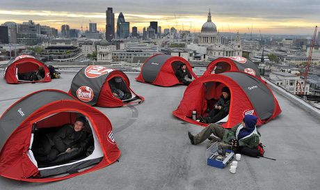 Britains First Extreme Urban Campsite Pitched Editorial Stock Photo ...