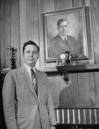 Russell B Long Standing Beneath Portrait Editorial Stock Photo - Stock ...