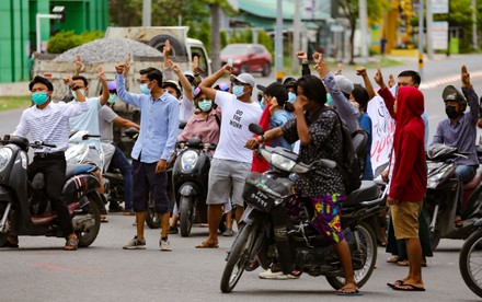 People Myanmar Protest Calling Freedom Release Editorial Stock Photo ...