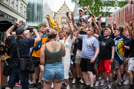 Scottish Football Supporters Arrive Scotland Ahead Editorial Stock ...