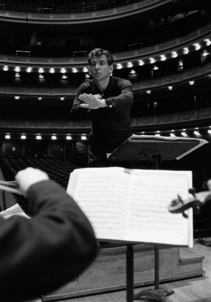Composer Conductor Leonard Bernstein Conducting New Editorial Stock ...