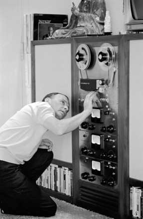 Singer Frank Sinatra Adjusting His Hifi Editorial Stock Photo - Stock ...