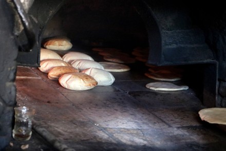 PALESTINIAN BAKERS MAKE BREAD FOOD USING Editorial Stock Photo - Stock ...