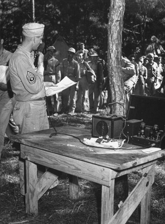 Commanding Officer Speaking Into Microphone While Editorial Stock Photo ...