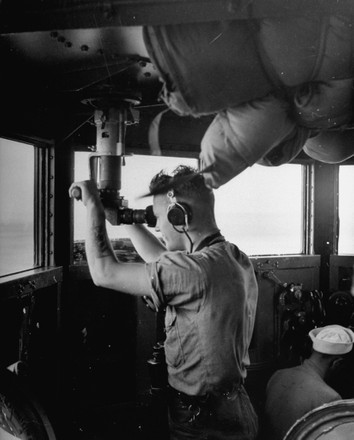 Sailor Performing Lookout Duty Aboard American Editorial Stock Photo ...