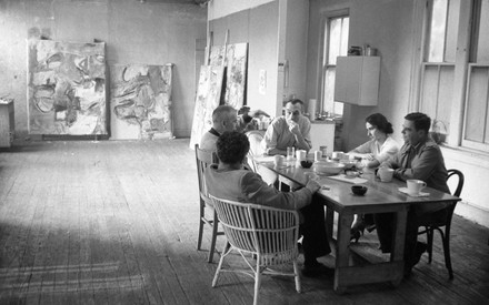 Group Artists Sit Around Table During Editorial Stock Photo - Stock ...