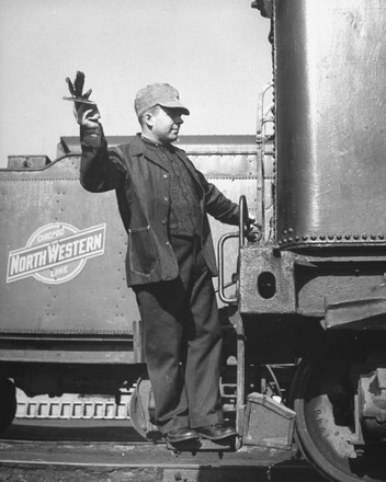 Switchman Signaling Glove While Hanging On Editorial Stock Photo - Stock Image | Shutterstock