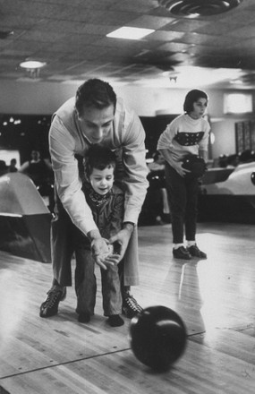 Man Teaching Kid How Play Bowling Editorial Stock Photo - Stock Image ...