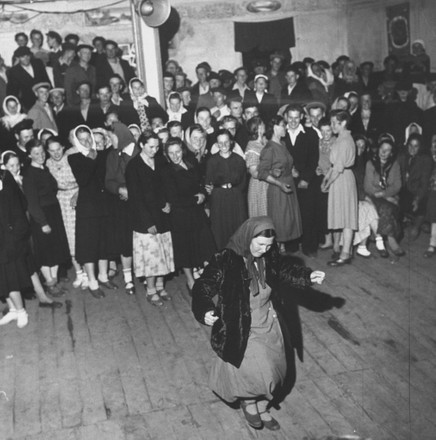 Woman Dancing Front Workers On Collective Editorial Stock Photo - Stock ...