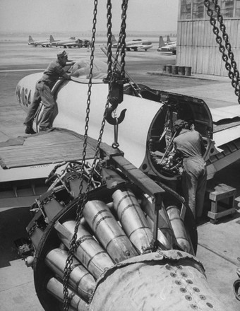 Two Mechanics Preparing Change Engine P80 Editorial Stock Photo - Stock ...