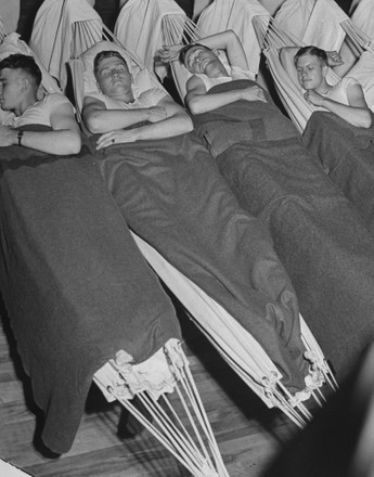 United States Sailors Sleeping Their Hammocks Editorial Stock Photo ...
