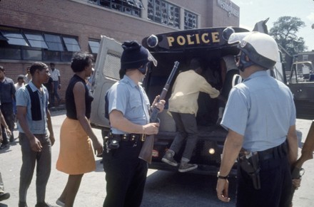 View Male Female Africanamerican Suspects Lined Editorial Stock Photo ...