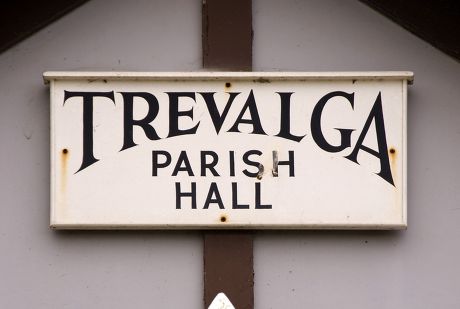 Trevalga Parish Hall Sign Editorial Stock Photo - Stock Image ...