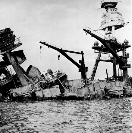 Wreckage American Battleship Sunk During Japanese Editorial Stock Photo ...