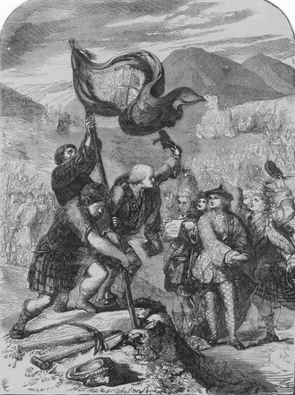 Engraving Depicts Raising Flag During Last Editorial Stock Photo ...
