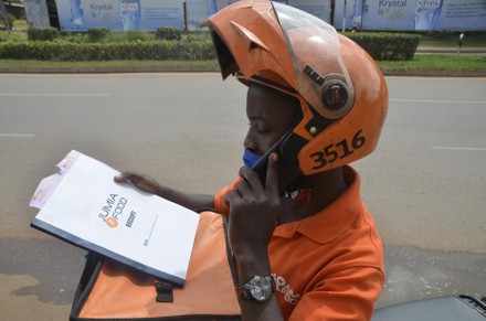 Delivery Man Calls His Customer Kampala Editorial Stock Photo - Stock ...