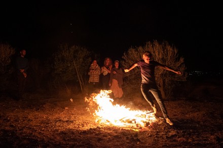 Man Jumps Over Bonfire Mark St Editorial Stock Photo - Stock Image ...