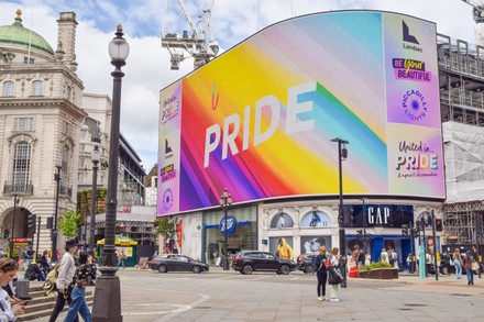 Pride Message Seen On Screens Piccadilly Editorial Stock Photo - Stock ...