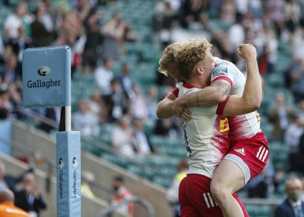 Louis Lynagh Harlequins Celebrates His Try Editorial Stock Photo ...