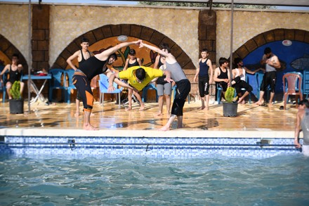 Syrians Go Swimming Pool Near Town Editorial Stock Photo - Stock Image ...