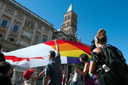 People Take Part Rome Pride Parade Editorial Stock Photo - Stock Image ...