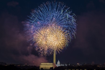 Fireworks Go Off Over National Mall Editorial Stock Photo - Stock Image ...