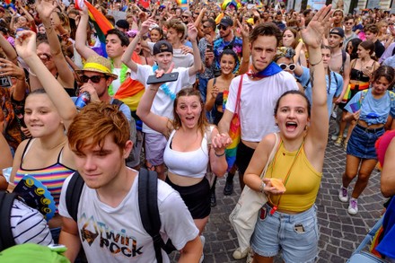 Participants Chant Slogans While Making Gestures Editorial Stock Photo ...