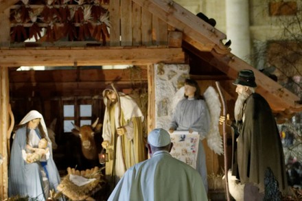 Pope Francis Stops By Nativity Exposed Editorial Stock Photo - Stock ...