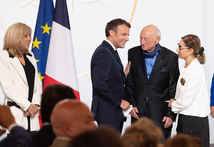 Brigitte Emmanuel Macron Edgar Morin His Editorial Stock Photo - Stock ...