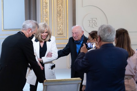 Brigitte Macron Edgar Morin Editorial Stock Photo - Stock Image ...