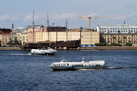 Hydrofoils On River Neva St Petersburg Editorial Stock Photo - Stock ...